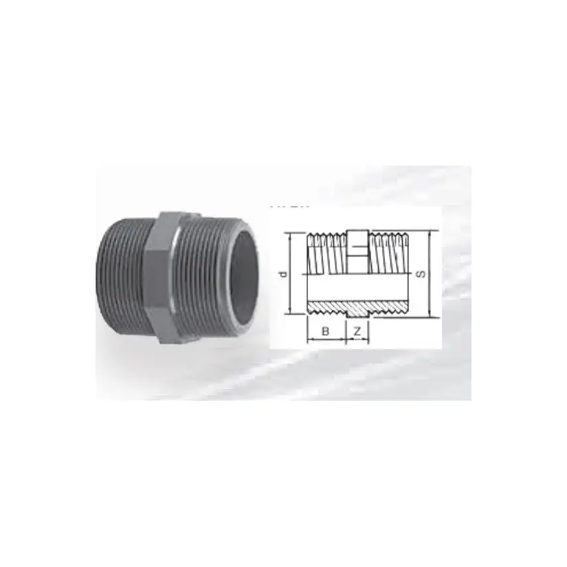Aqua Medic - Manchon double PVC avec parties filetées - 1/2" (M)