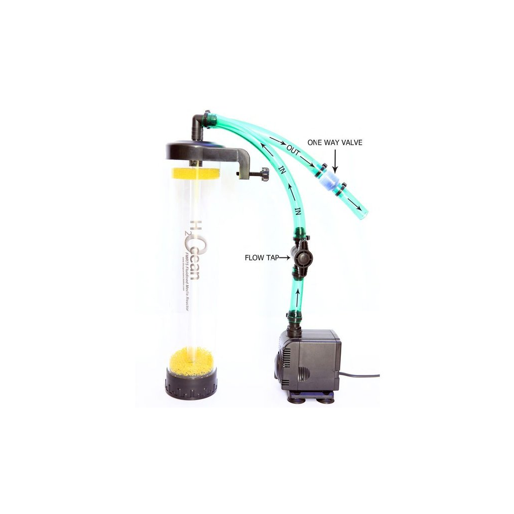 Fluidized bed filter for aquarium + pump