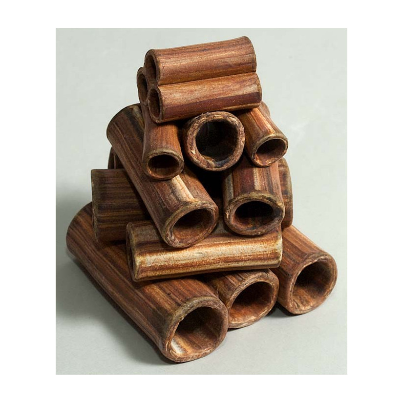 AQUANETTA - Cachettes / tubes pour poissons - 11x11x12.5cm - Couleur sombre