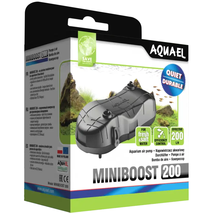 Aquael MiniBoost 200 – Pompe à air compacte et performante