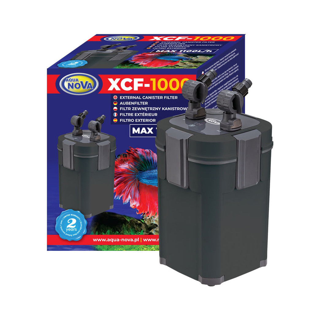 AQUA NOVA XCF-1000 - 200L externt akvariefilter med UV