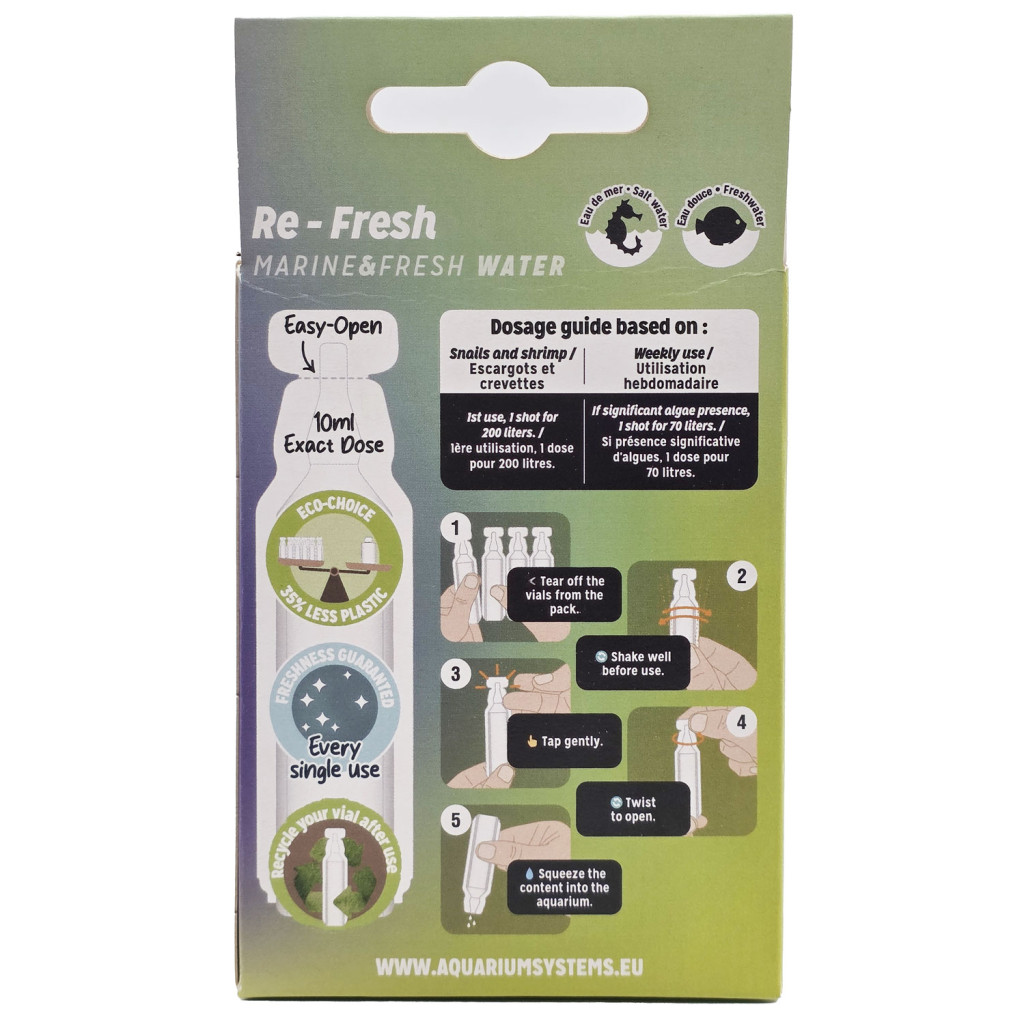 Re-Fresh 24 Shots – Natural Water Clarifier for Aquariums, Saltwater ...